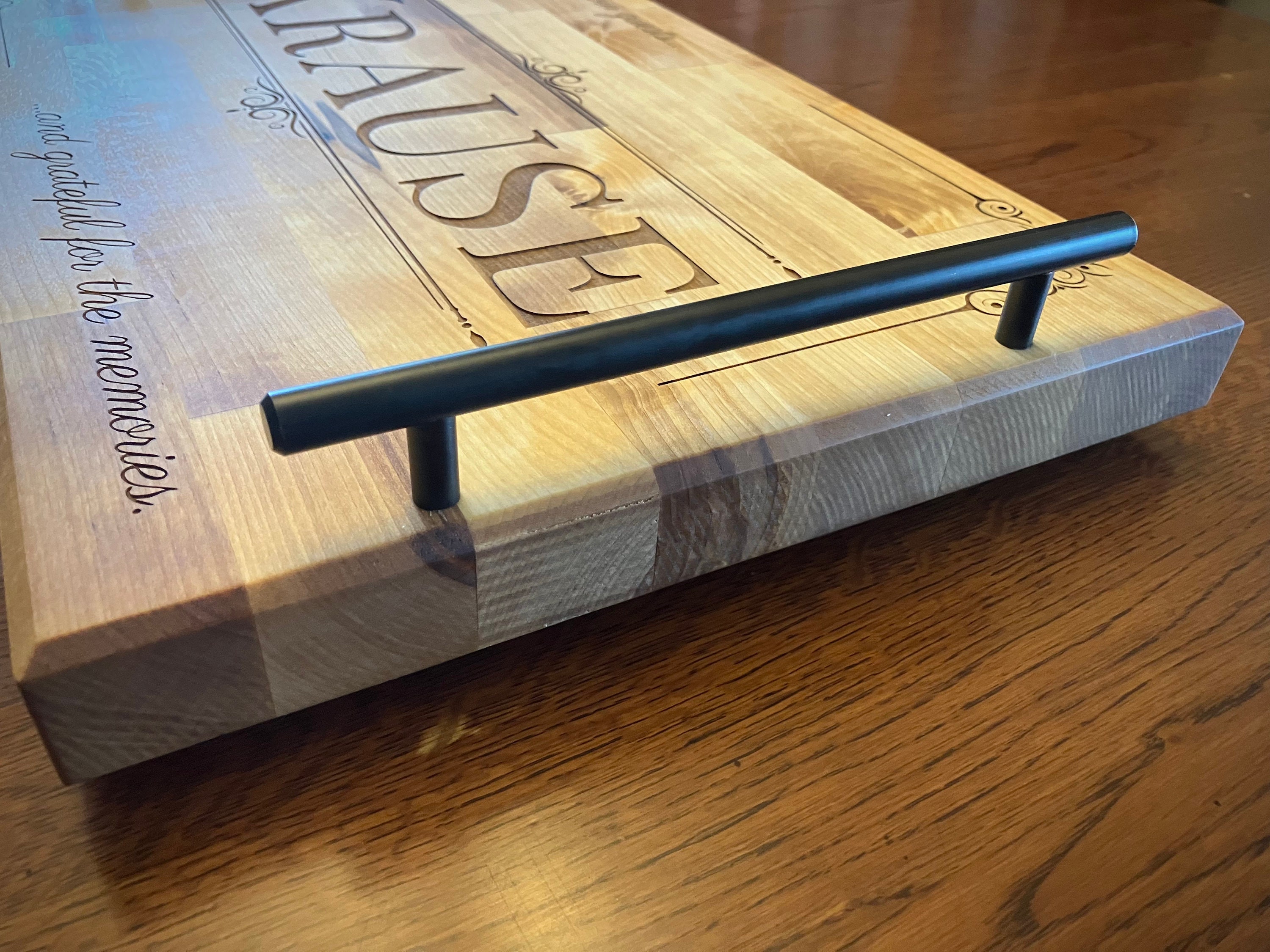 Personalized Wood Serving Tray Wood Centerpiece Wood Server Butcher ...