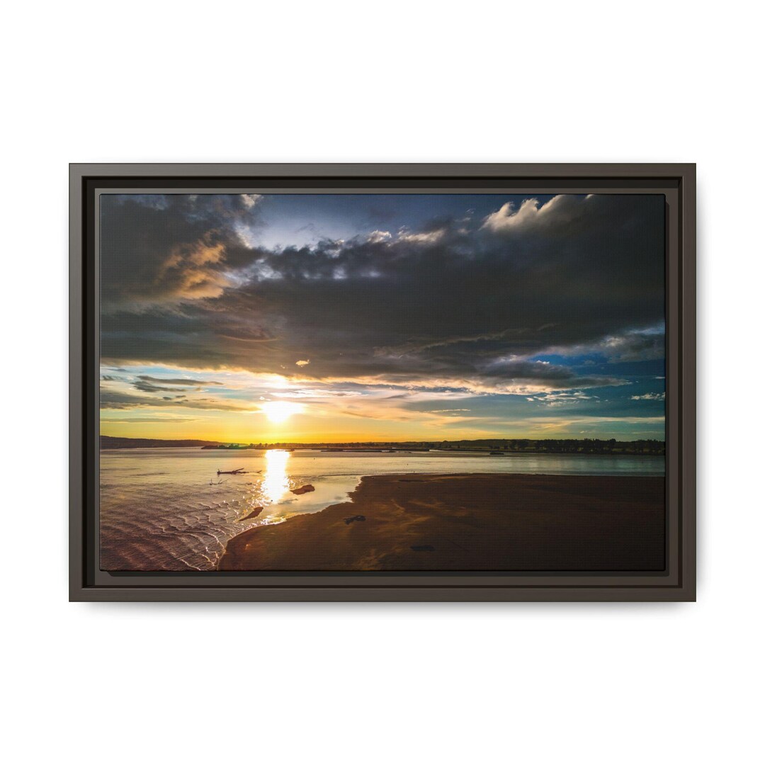 River Sunset Canvas Wall Art Nebraska Photography Art for Cabin ...