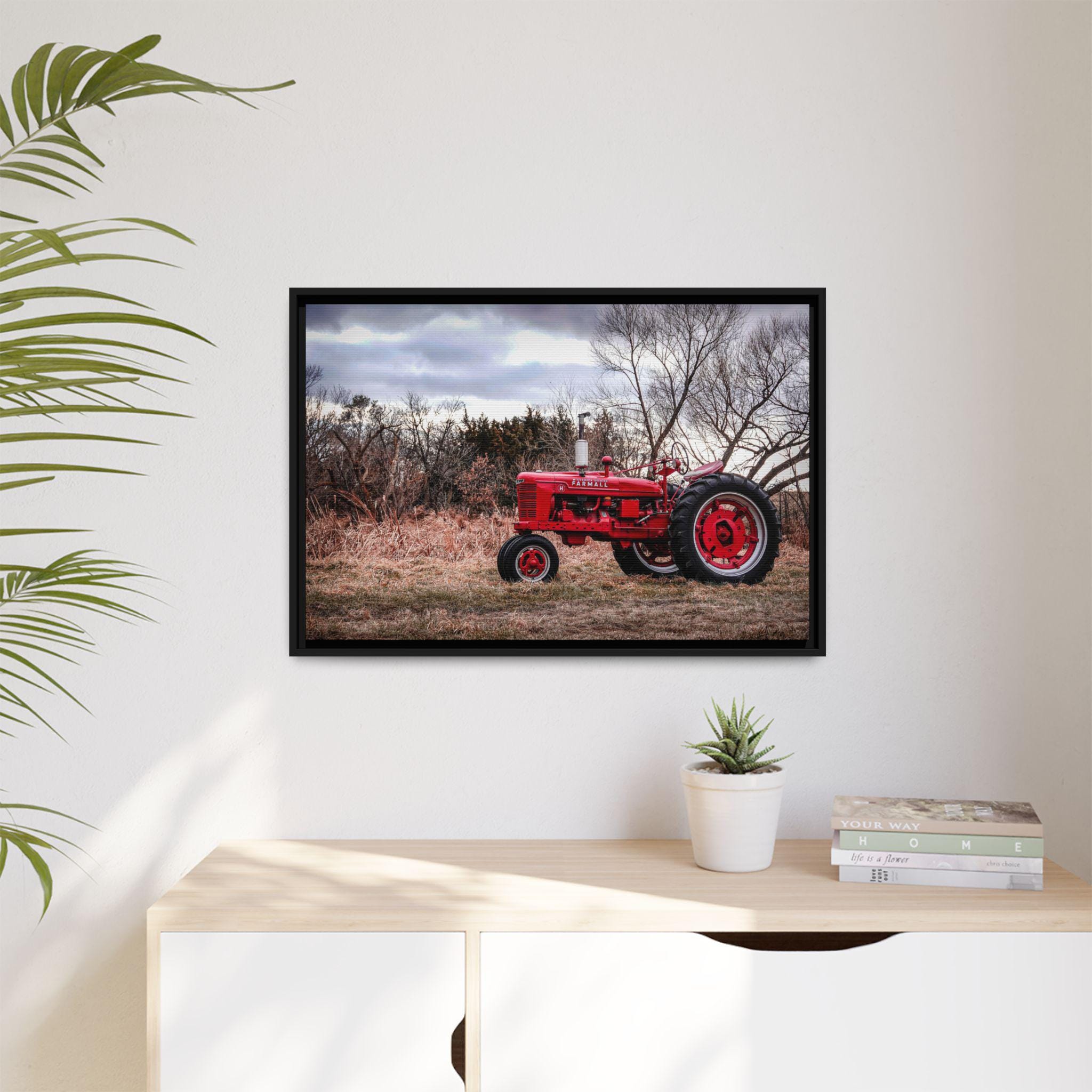 Farmall H Tractor Canvas Print Rustic Home Decor Farmhouse Art ...