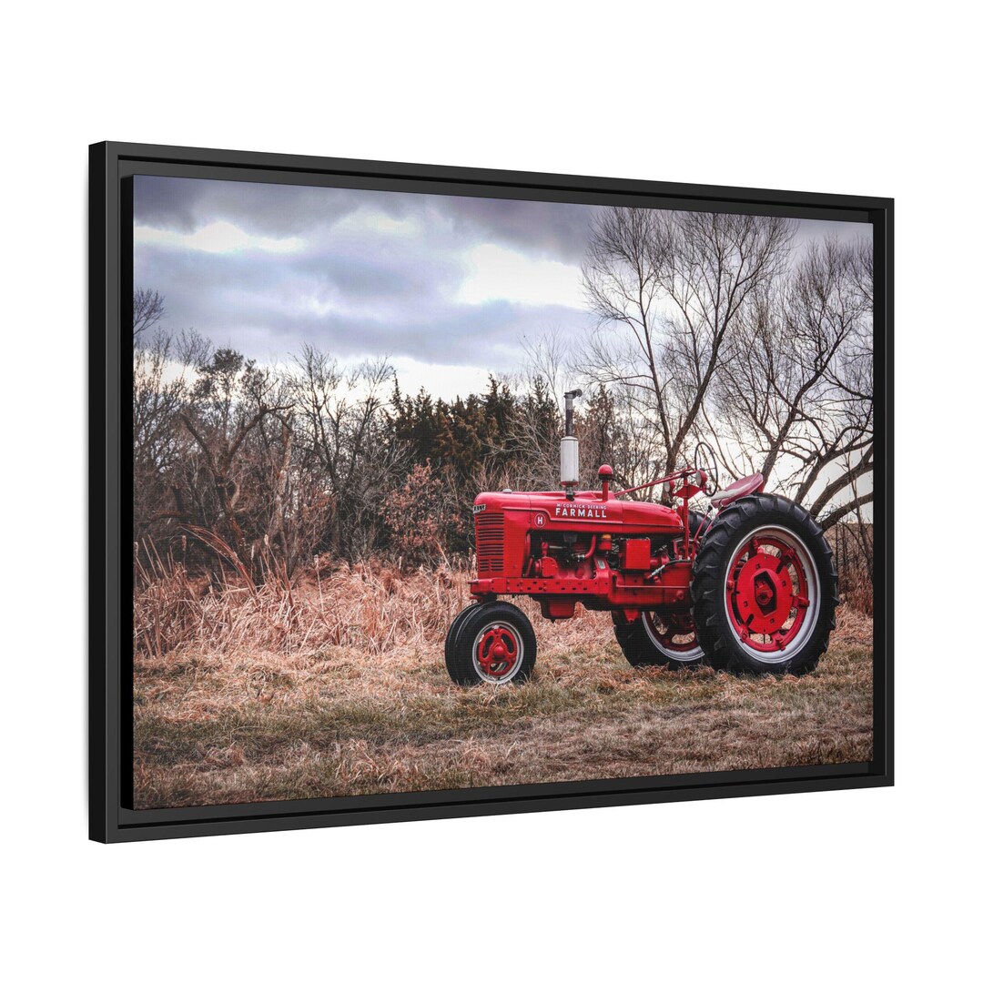 Farmall H Tractor Canvas Print Rustic Home Decor Farmhouse Art ...
