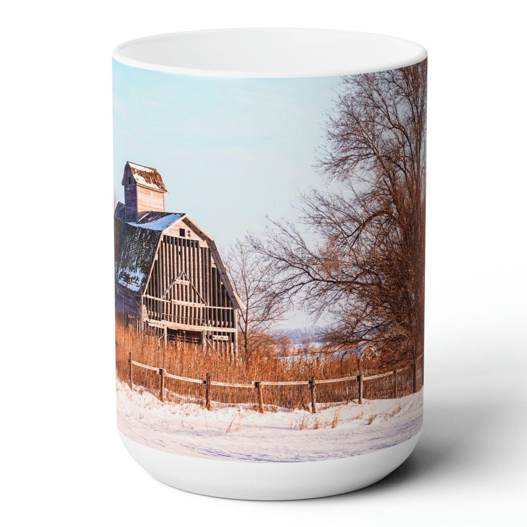 The Old Barn in Winter Coffee Mug - Etsy