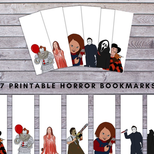 Horror Bookmark Printable - Etsy