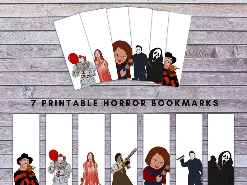 Printable Horror/halloween Bookmarks Instant Download - Etsy