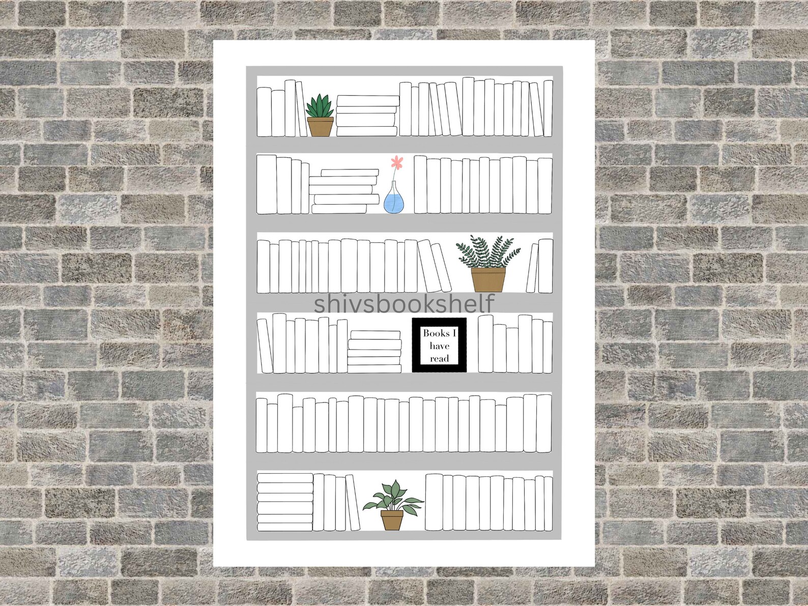 Digital Download Bookshelf Book Spines Reading Book - Etsy