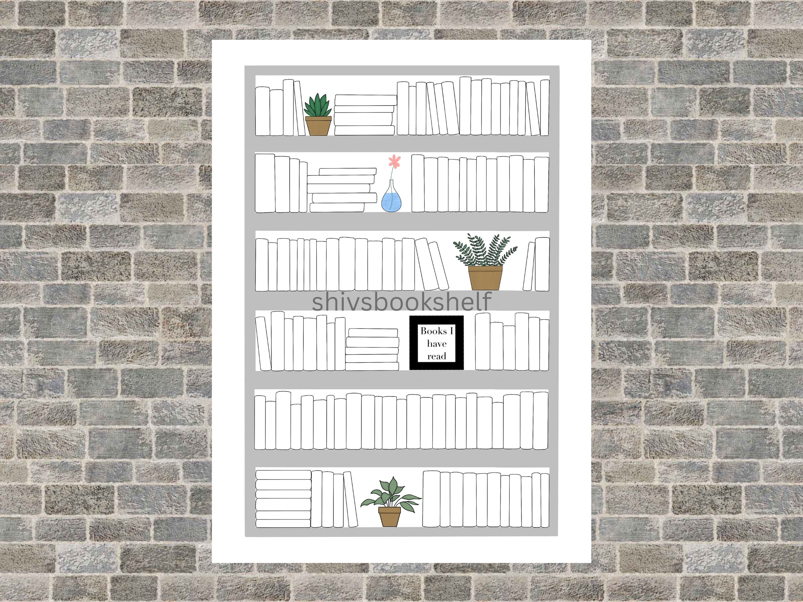 Digital Download, Bookshelf, Book Spines, Reading Book Tracker, Planner ...