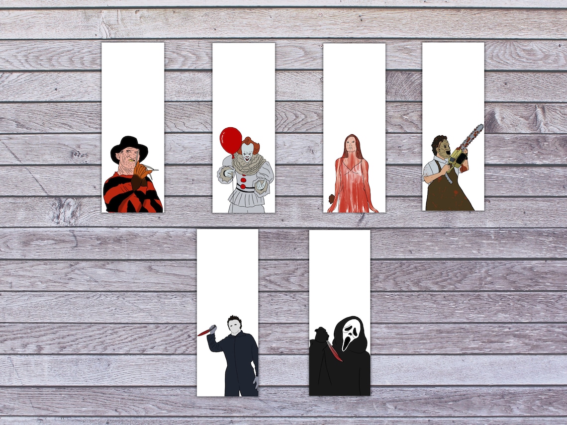 Printable Horror/halloween Bookmarks Instant Download - Etsy