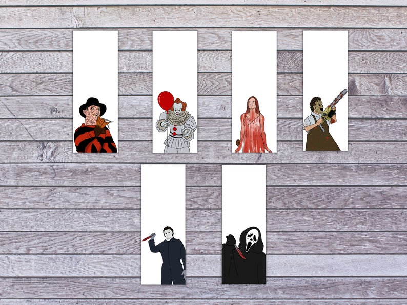Printable Horror/halloween Bookmarks Instant Download - Etsy