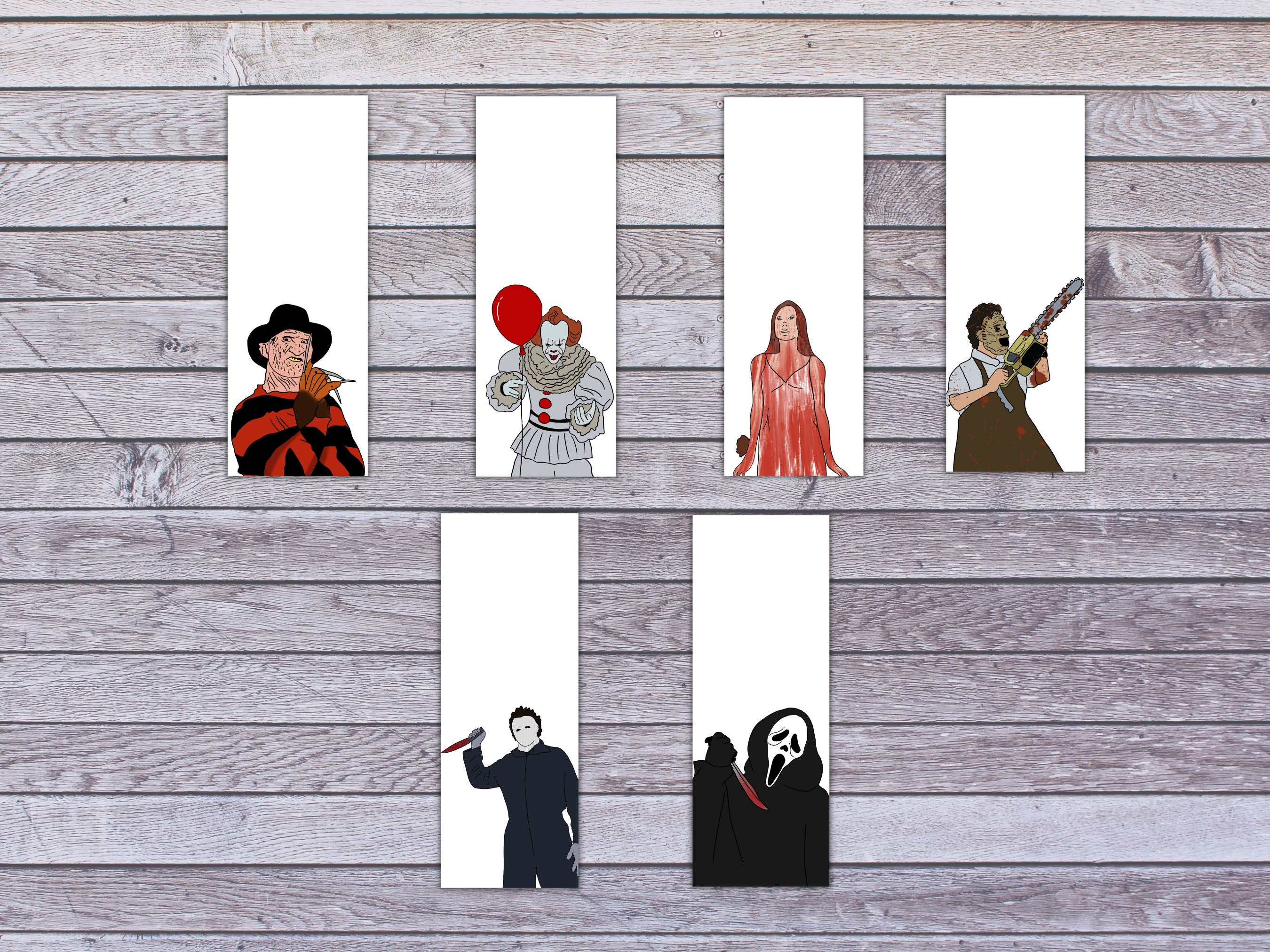 Printable Horror/halloween Bookmarks Instant Download - Etsy