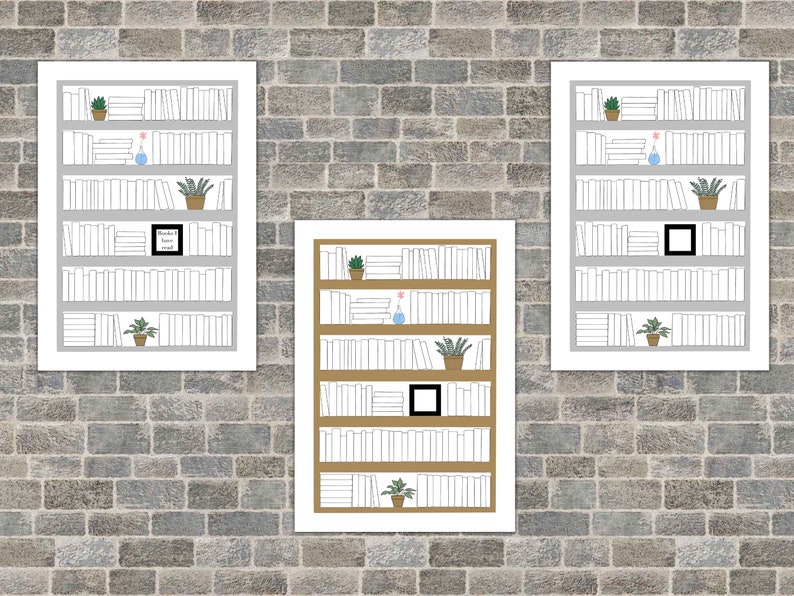 Digital Download, Bookshelf, Book Spines, Reading Book Tracker, Planner ...