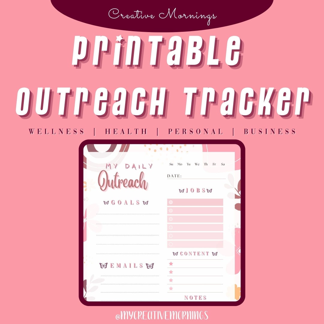 Digital Printable Outreach Tracker for Social Media, Small Business ...