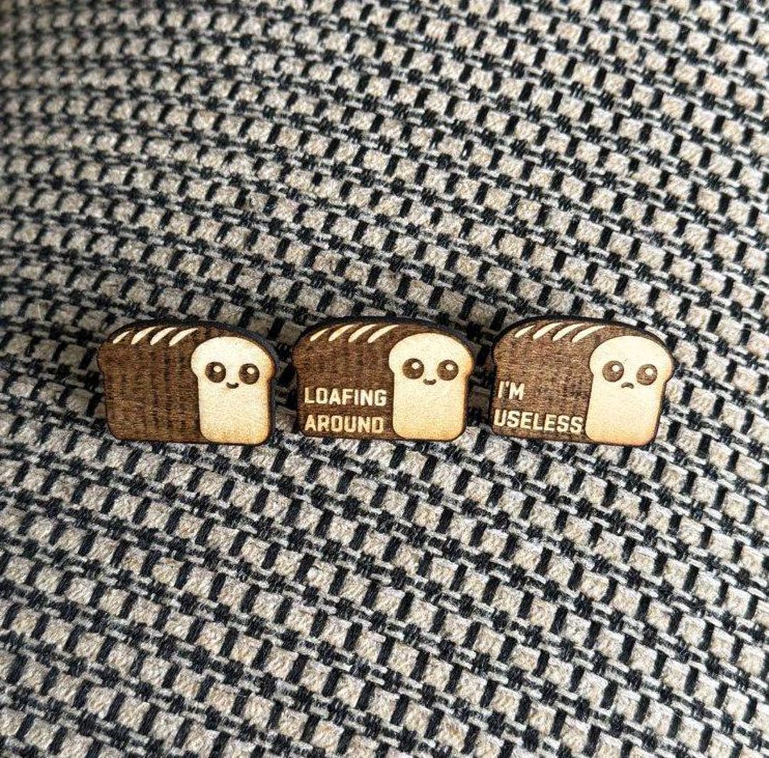 Funny Cute Loaf of Bread Engraved Wood | Quirky Decoration | Ornament ...
