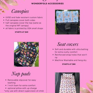 Ready to Ship Watercolor Floral Canopy and Seat Cover Set Wonderfold W2 ...