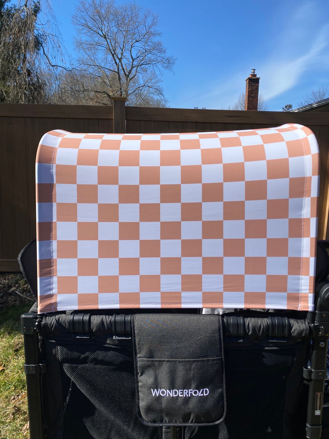 Tan Checkers Canopy UV50+ | W4 Wonderfold | W2 Wonderfold Canopy ...