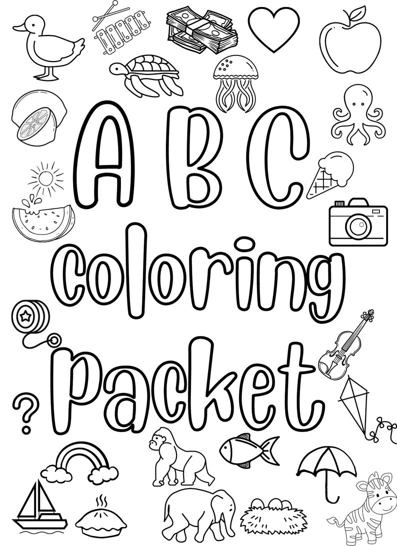 ABC Coloring Packet - Etsy
