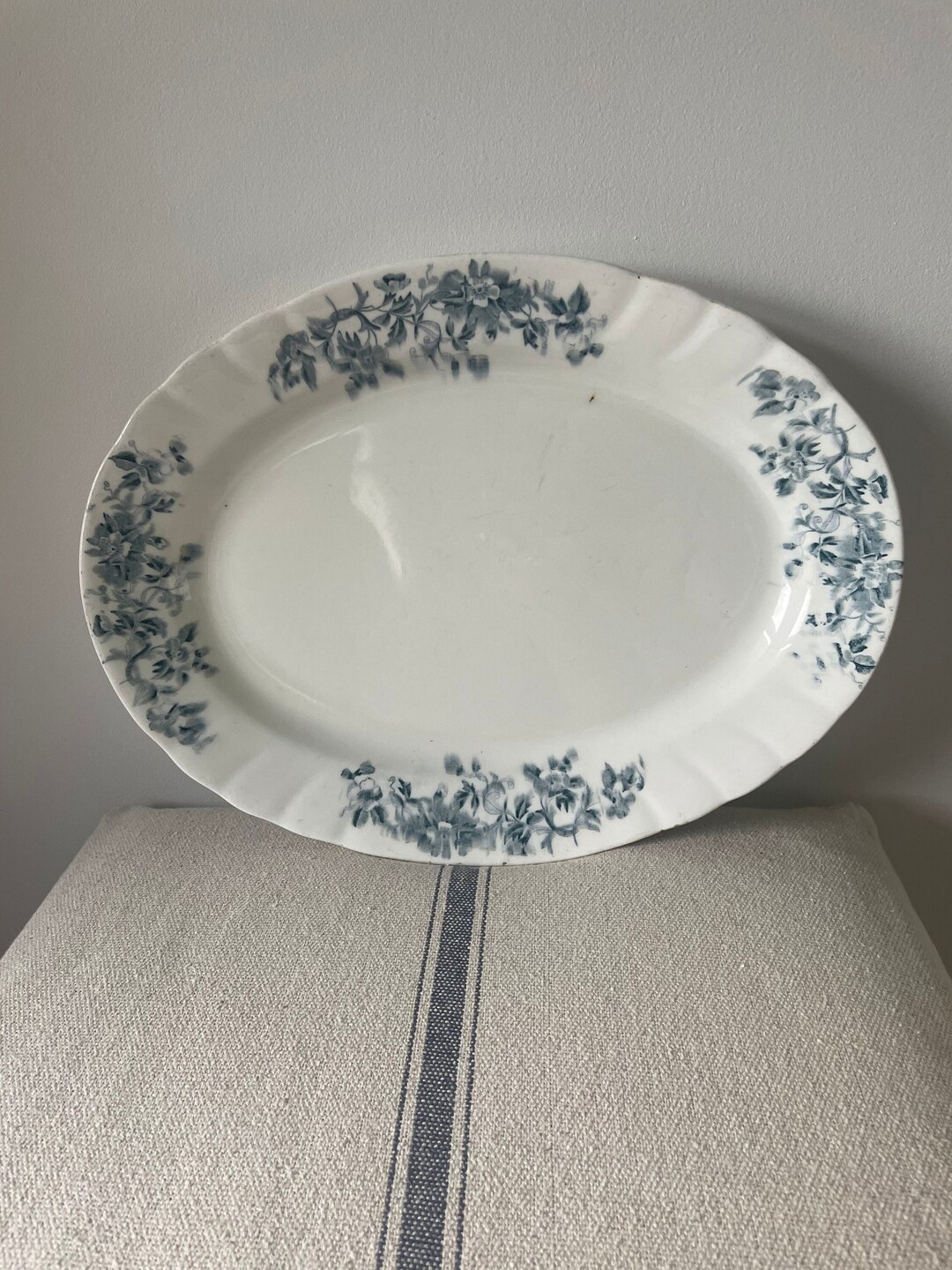 Antique Blue and White Transferware Platter | Late 1800’s | American ...