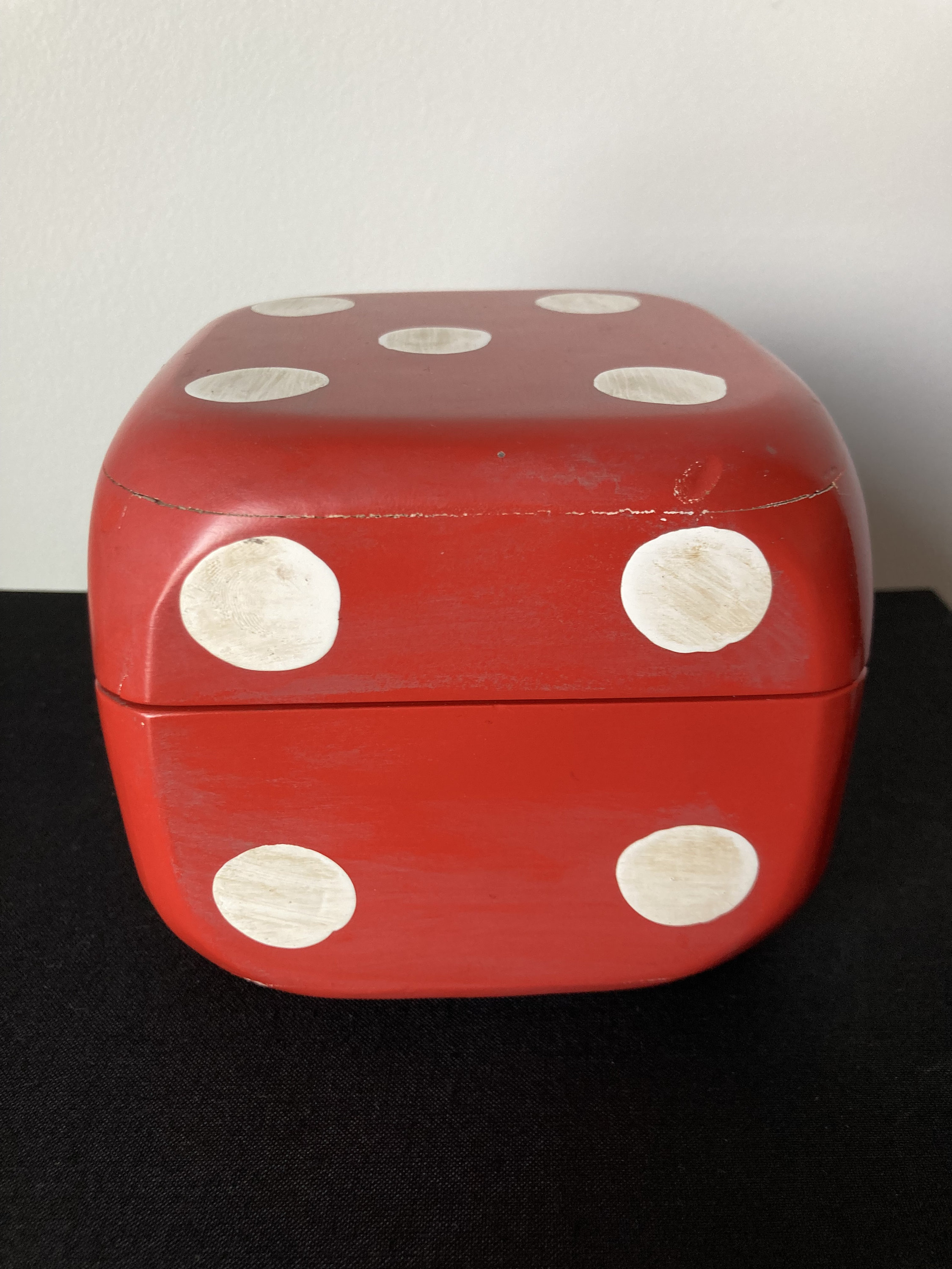 Vintage Hand Painted Red Dice 4 Deck Card Holder, Gentlemen's Den Card ...