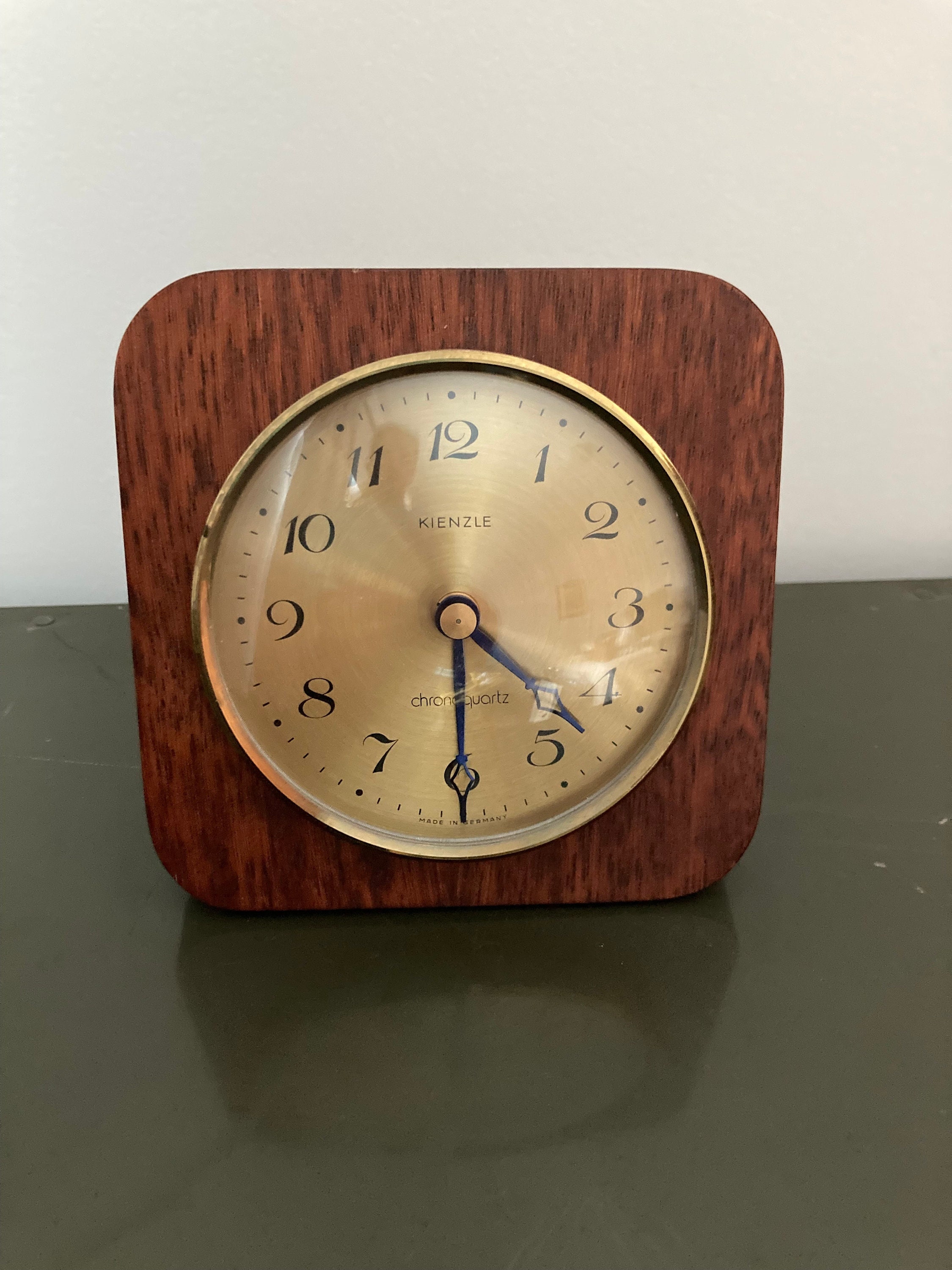 Vintage Midcentury Modern Kienzle Wood and Brass Clock With - Etsy