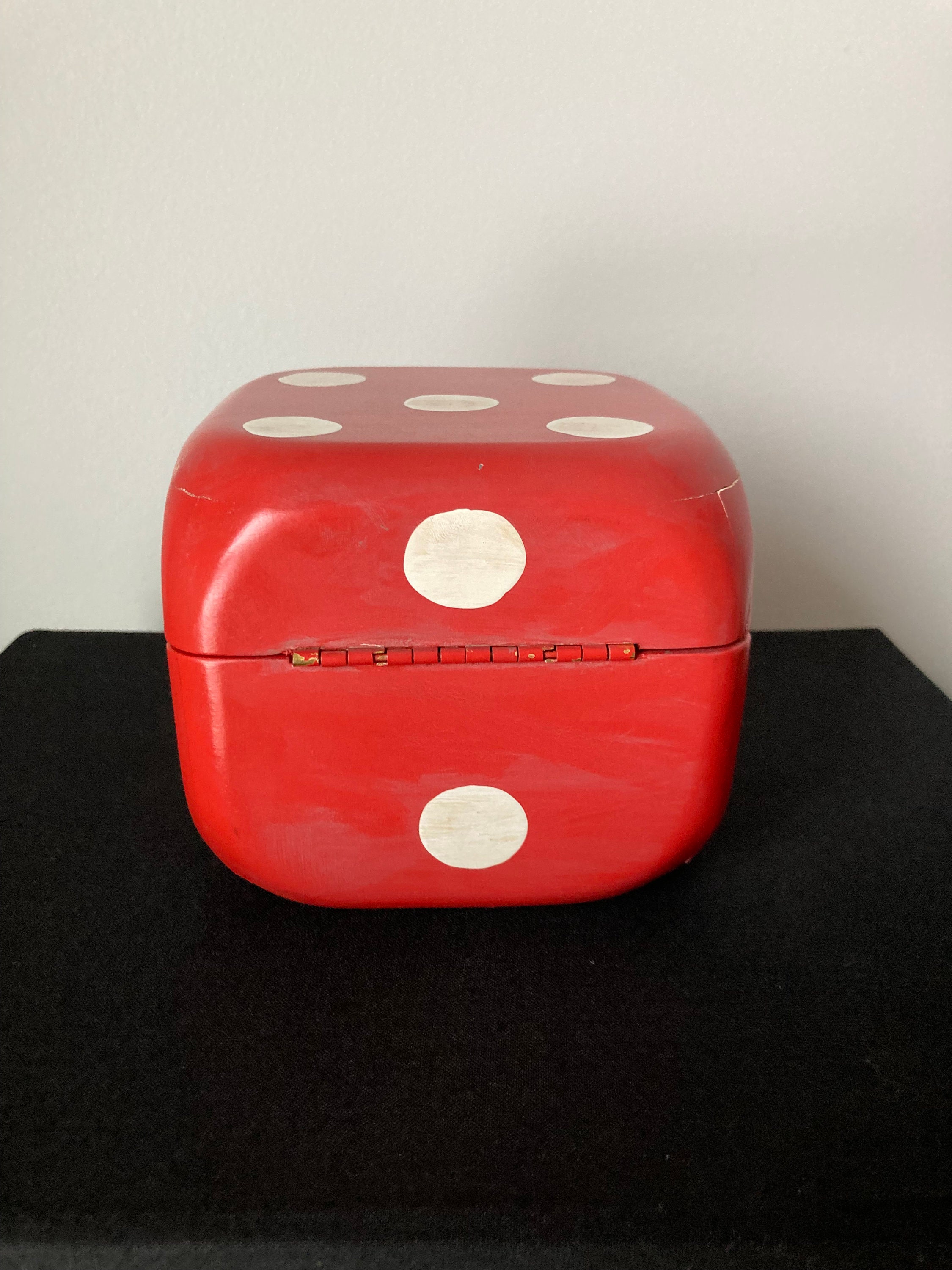 Vintage Hand Painted Red Dice 4 Deck Card Holder, Gentlemen's Den Card ...