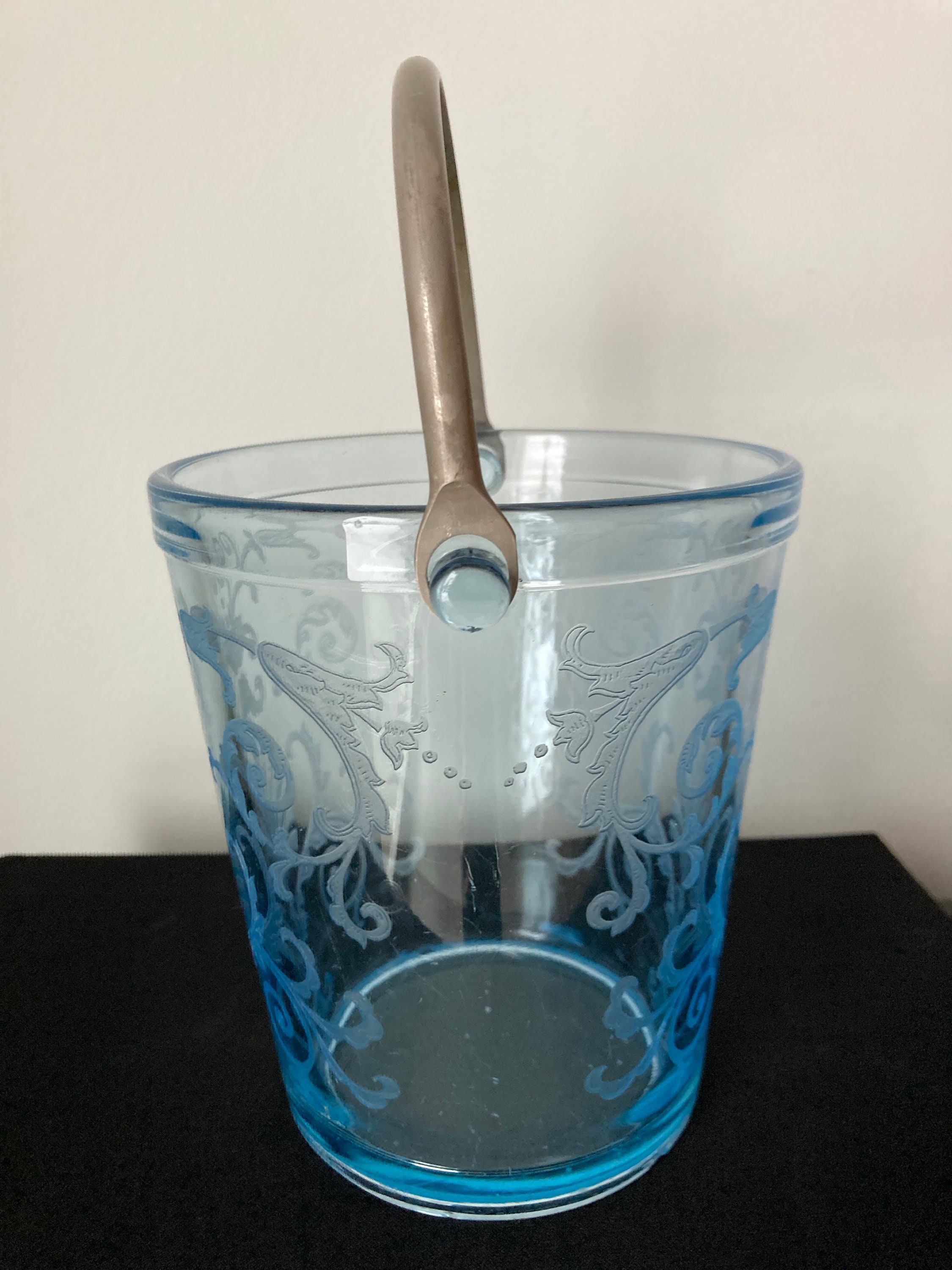 Antique Fostoria Glass Ice Bucket Versailles Azure Blue - Etsy