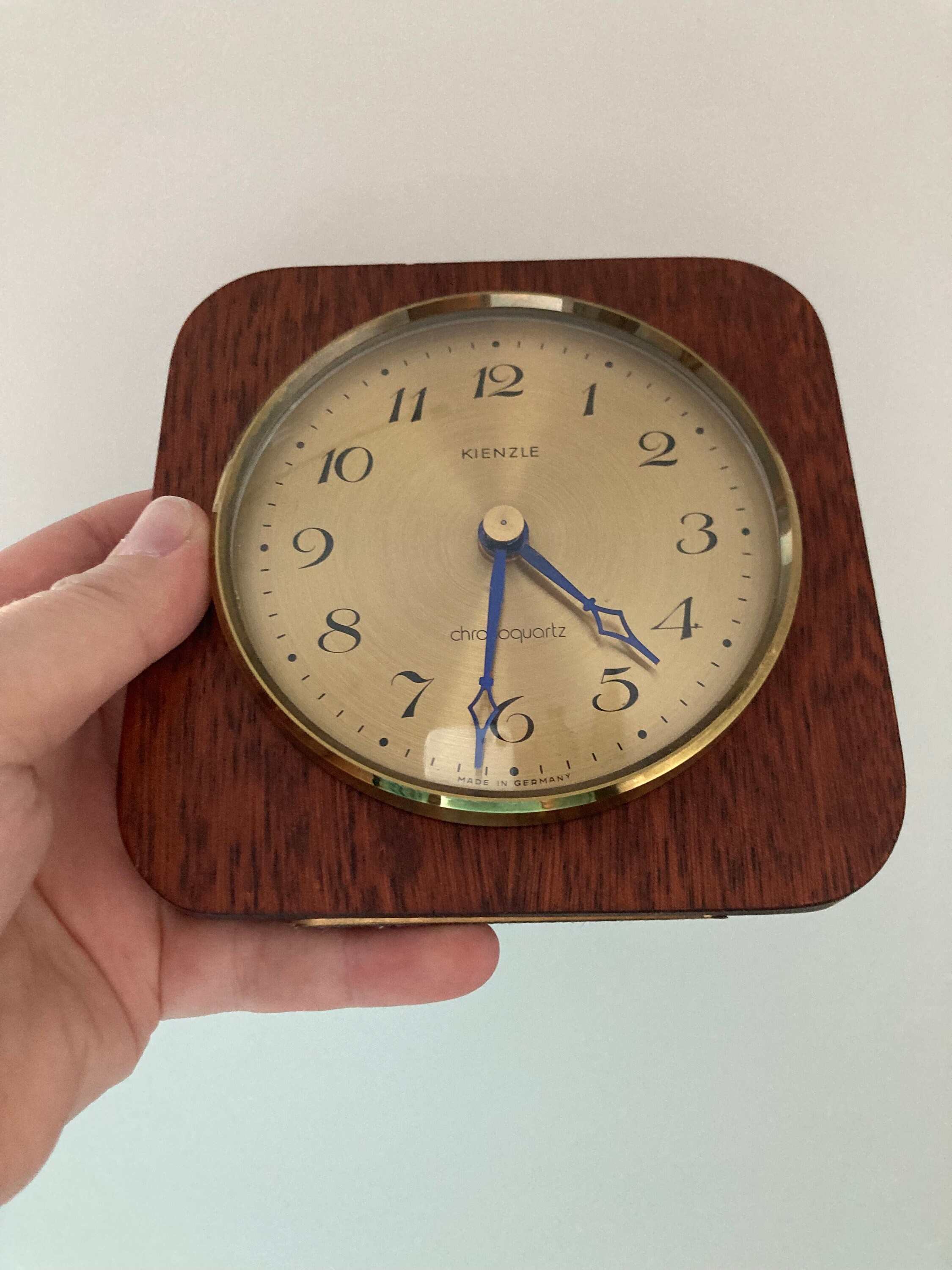 Vintage Midcentury Modern Kienzle Wood and Brass Clock With - Etsy