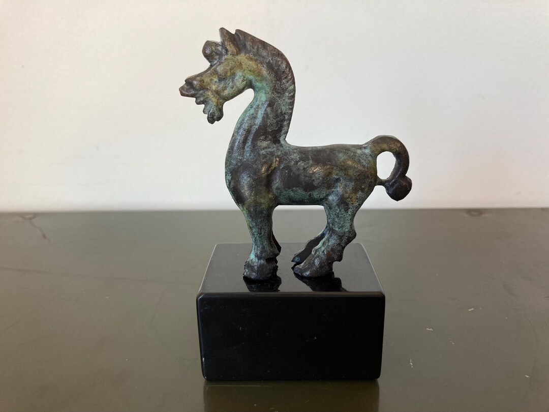 Metropolitan Museum Alva Studios Reproduction Bronze Horse Figure on ...