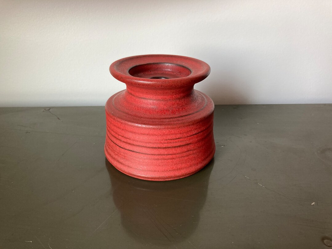 Vintage West Germany Red Ceramic Candleholder, Midcentury - Etsy