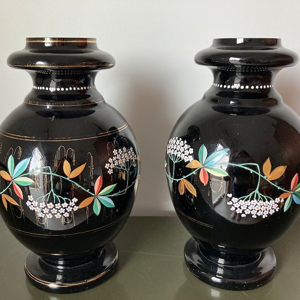 Antique Colored Glass Vase - Etsy