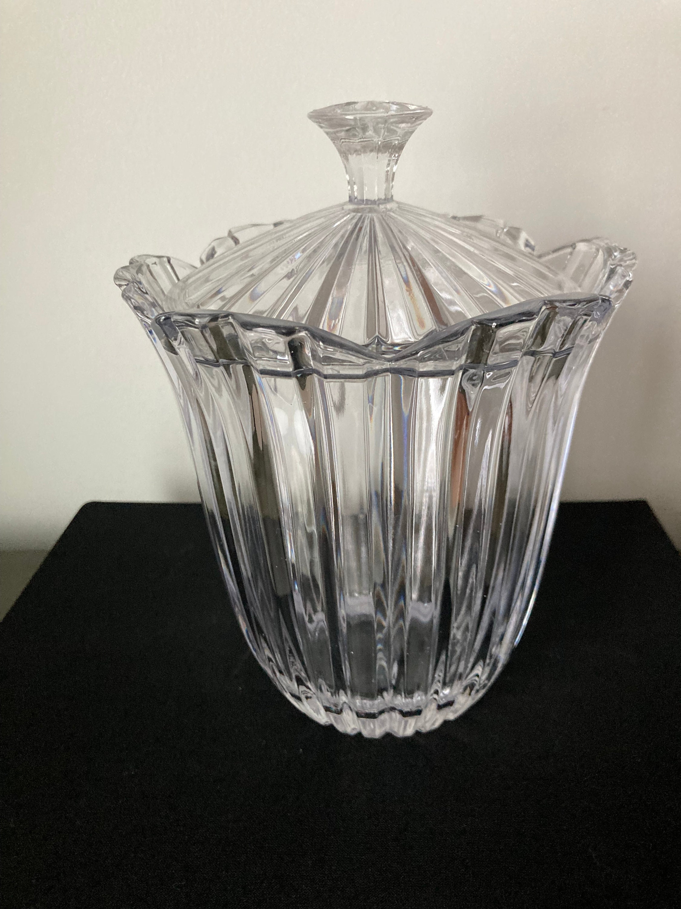Vintage Studio Nova Crystal Glass Jar With Lid, Hollywood Regency ...