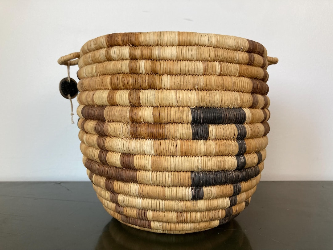 Vintage Hopi Native American Coiled Basket With Whirling Log Design - Etsy