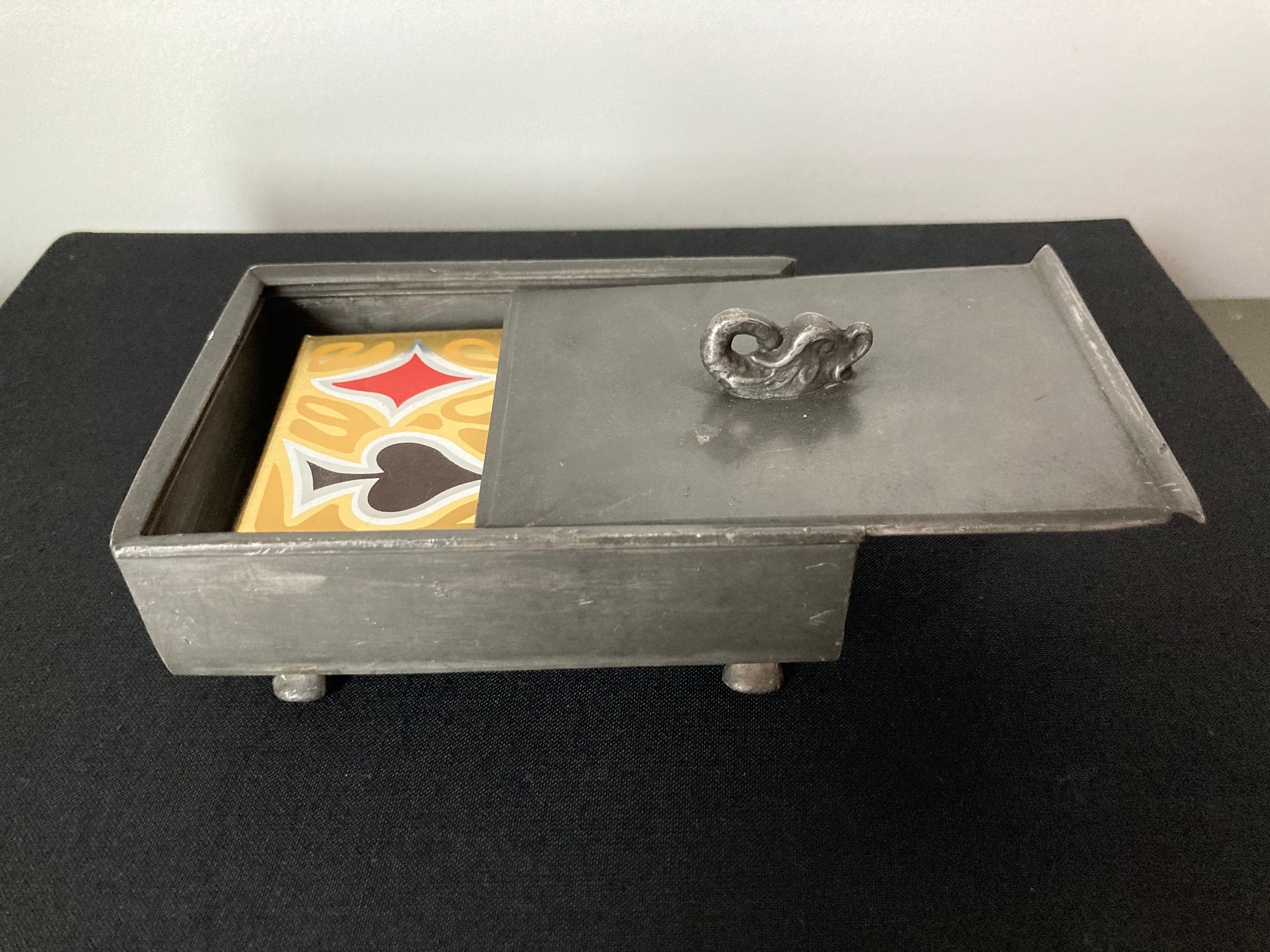 Vintage Chinese Pewter Dragon Fish Snuff Box Trinket Box - Etsy