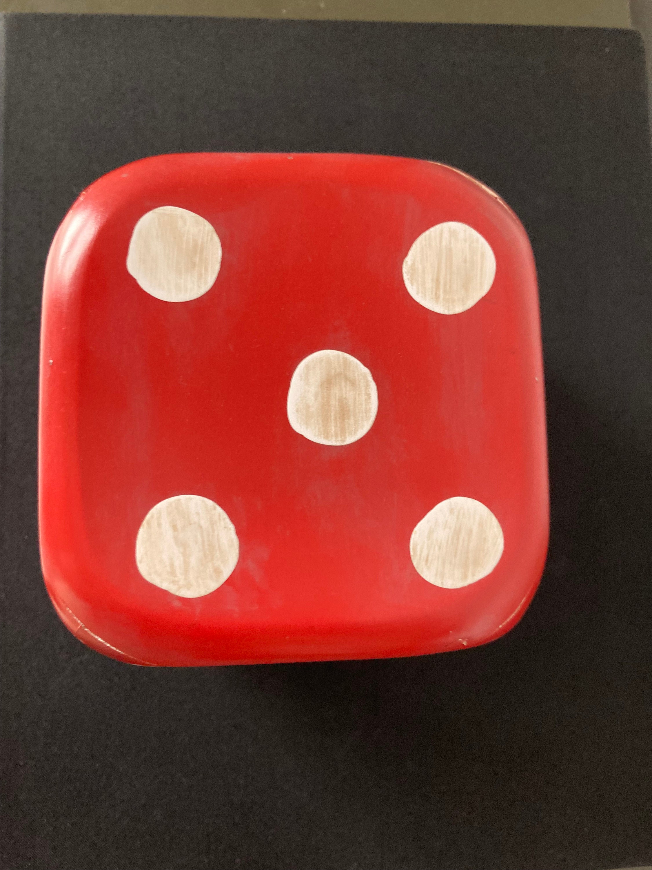 Vintage Hand Painted Red Dice 4 Deck Card Holder, Gentlemen's Den Card ...