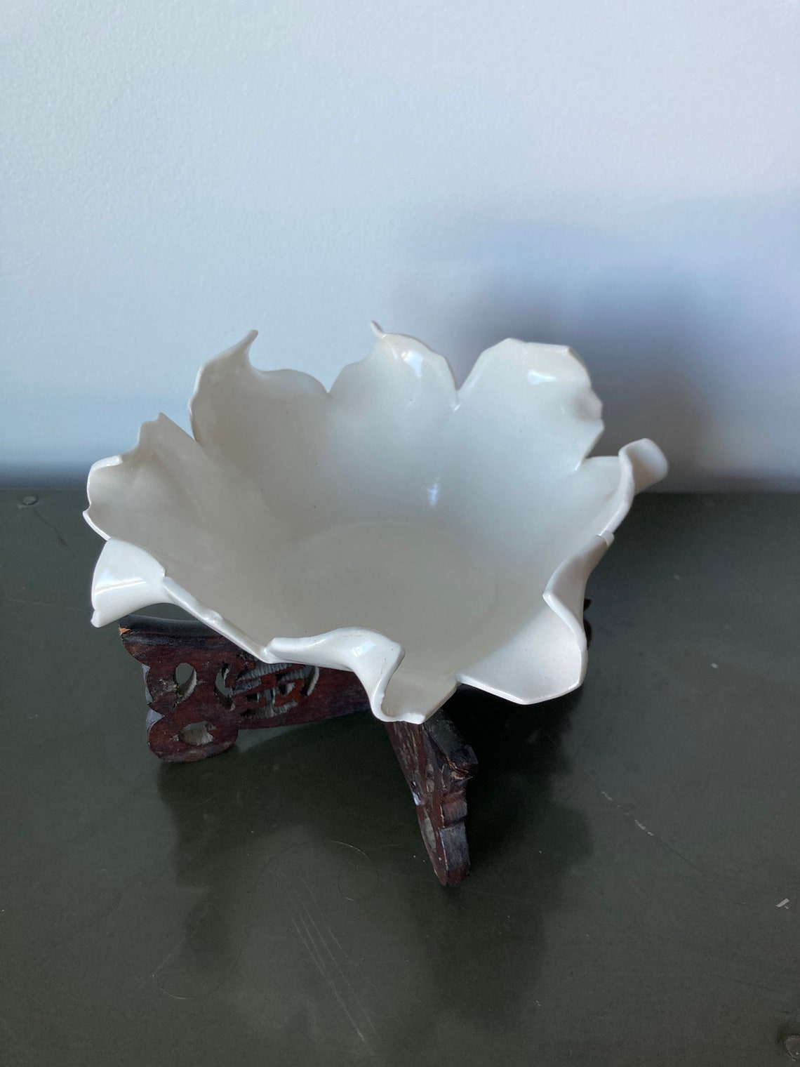 Vintage Midcentury Ceramic Lotus Bowl Trinket Dish on - Etsy