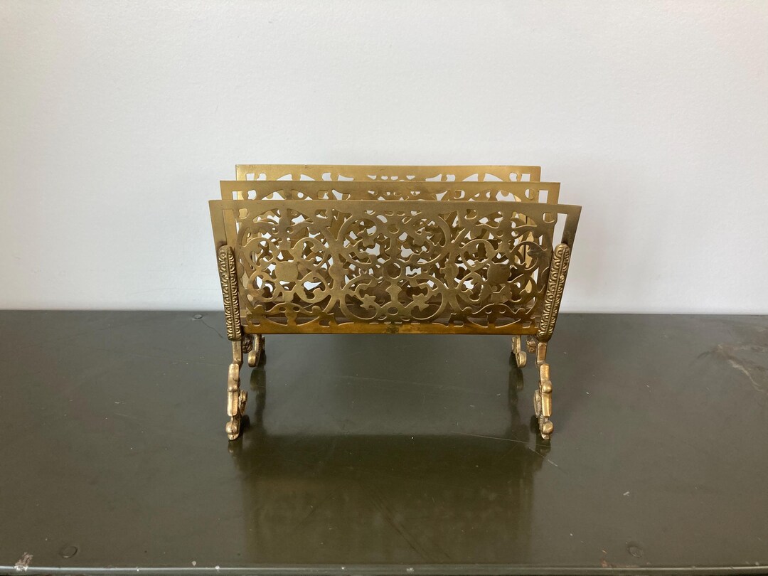Vintage Brass Letter Holder, Desk Organizer, Mail Divider - Etsy