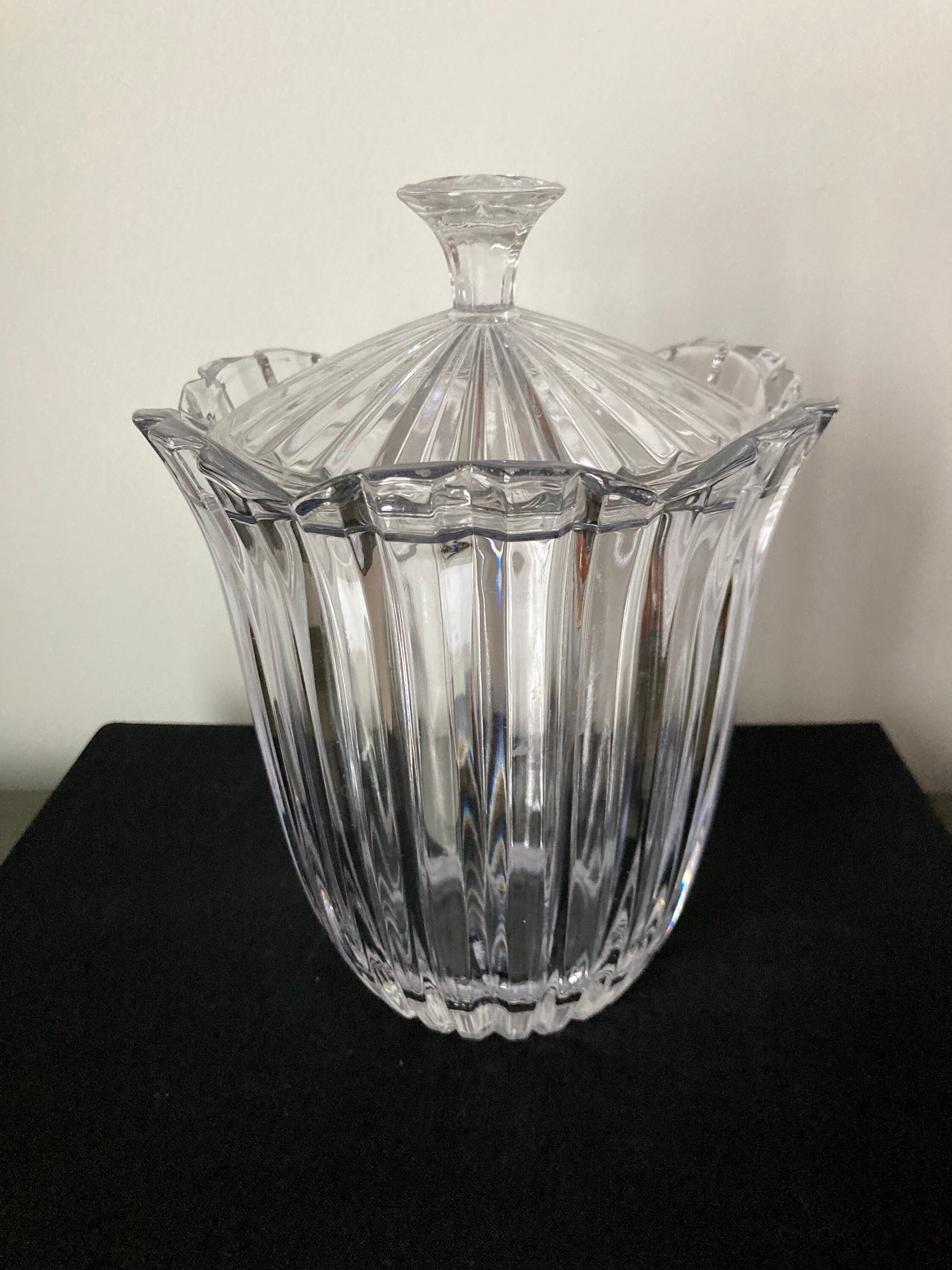 Vintage Studio Nova Crystal Glass Jar With Lid, Hollywood Regency ...