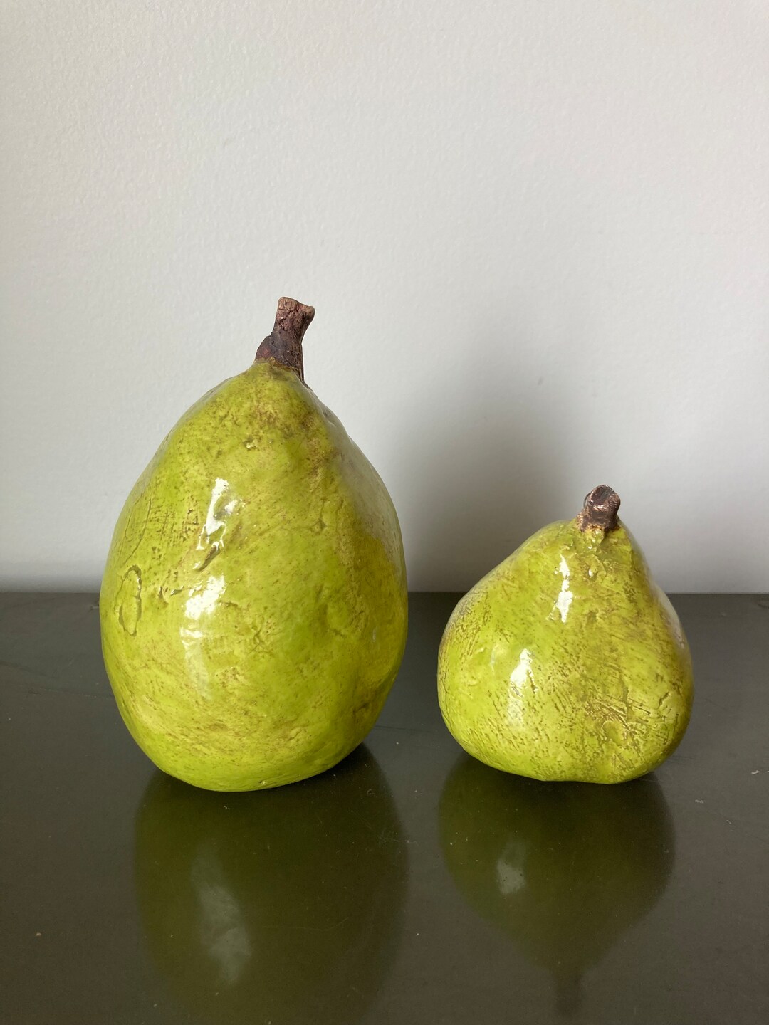Vintage Pair of Ceramic Glazed Pears Sculptured Pears Signed - Etsy