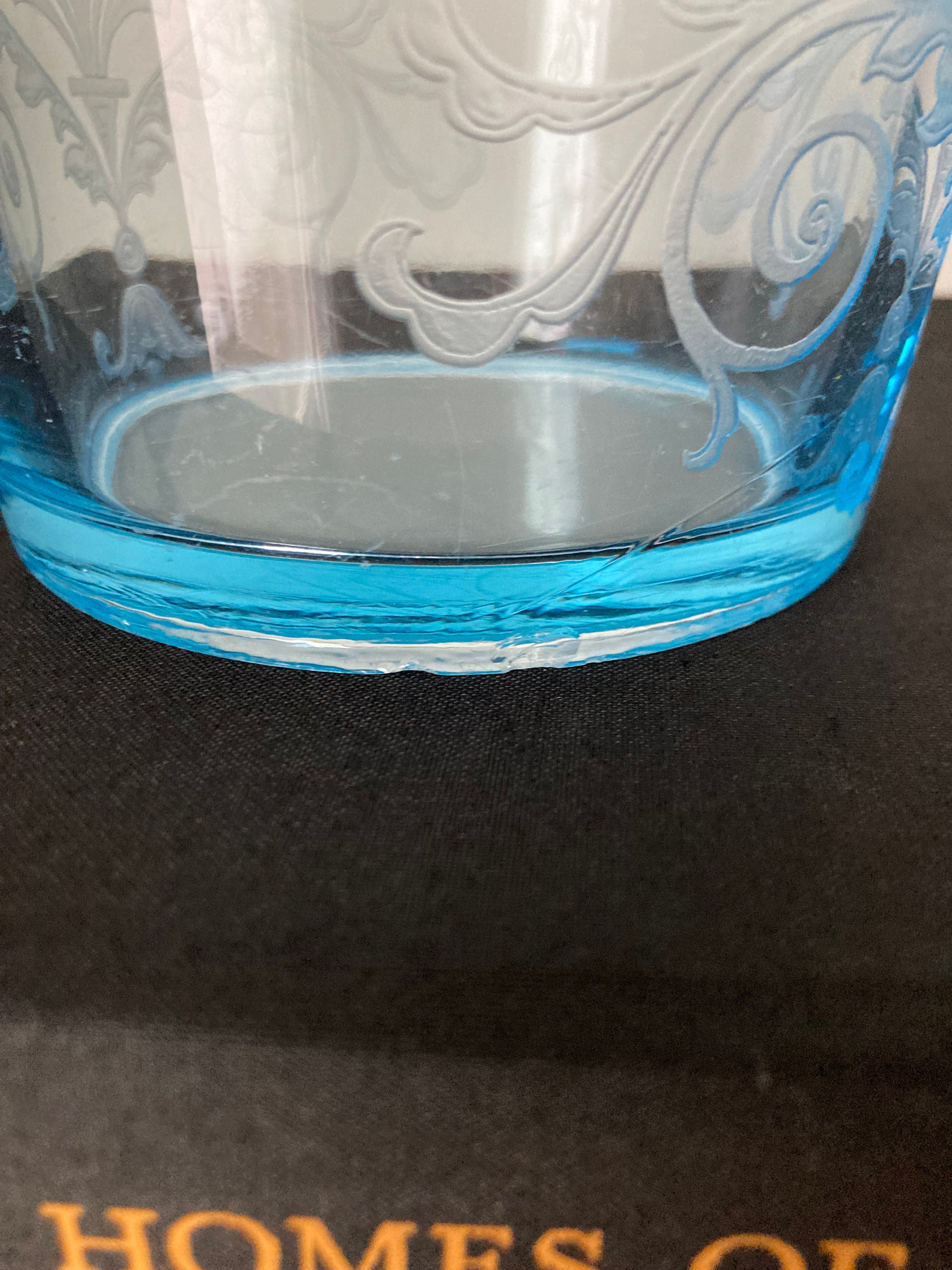 Antique Fostoria Glass Ice Bucket Versailles Azure Blue - Etsy