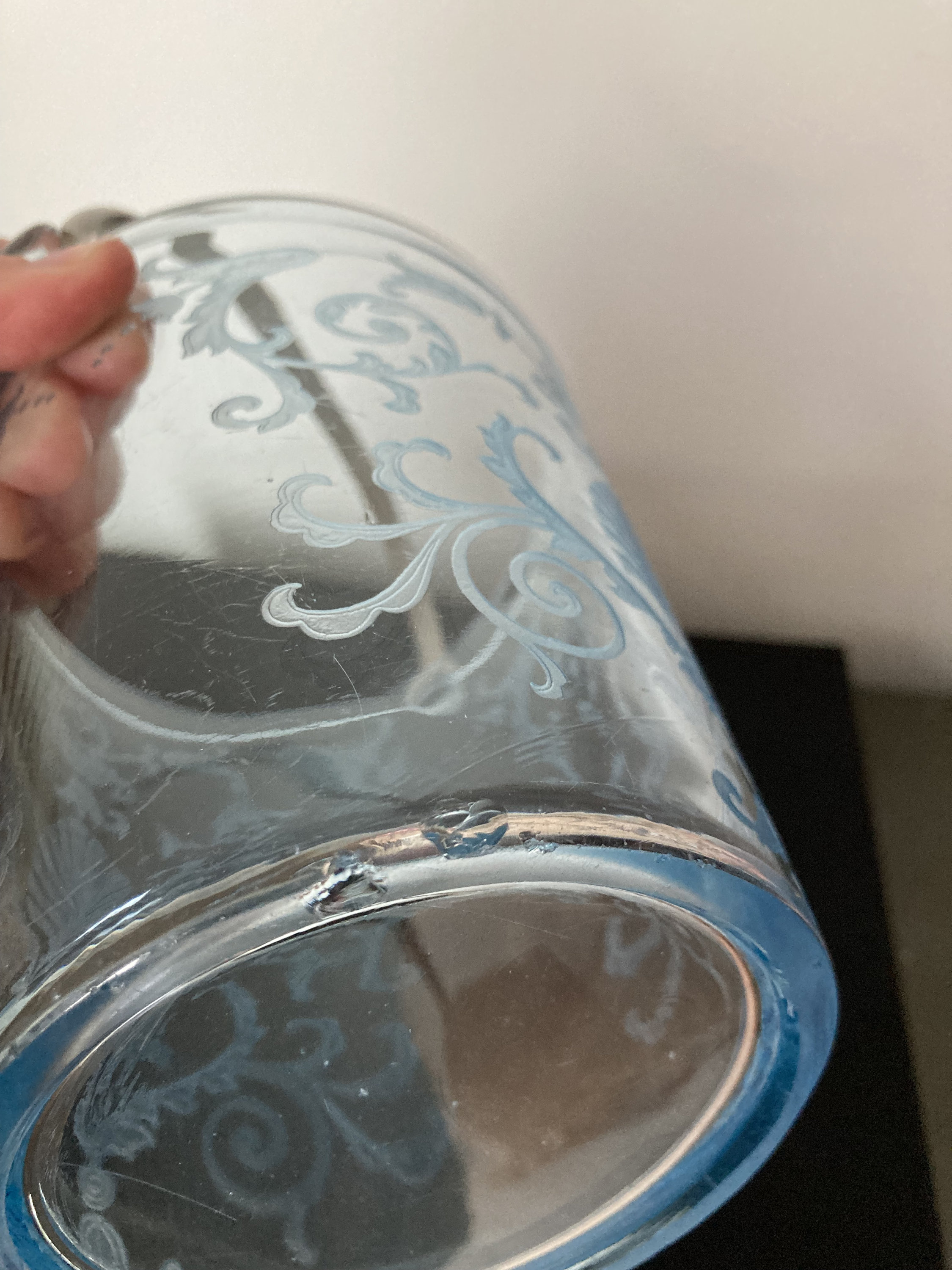 Antique Fostoria Glass Ice Bucket Versailles Azure Blue - Etsy