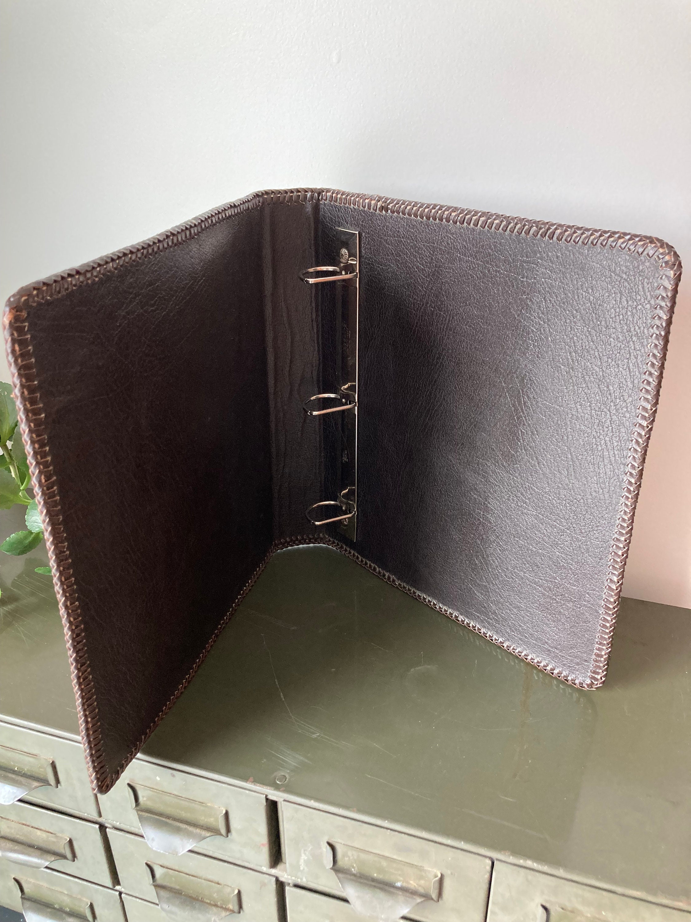 Vintage Tooled Leather Binder - Etsy