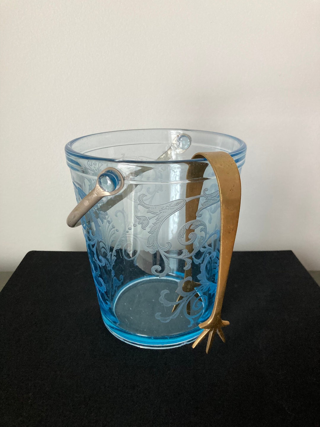 Antique Fostoria Glass Ice Bucket Versailles Azure Blue, Antique ...