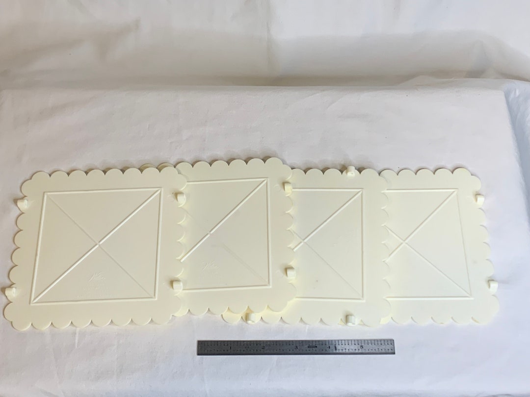 Set of 4 Wilton Cake Separator Plates Scalloped Square 1971 503-1292 - Etsy