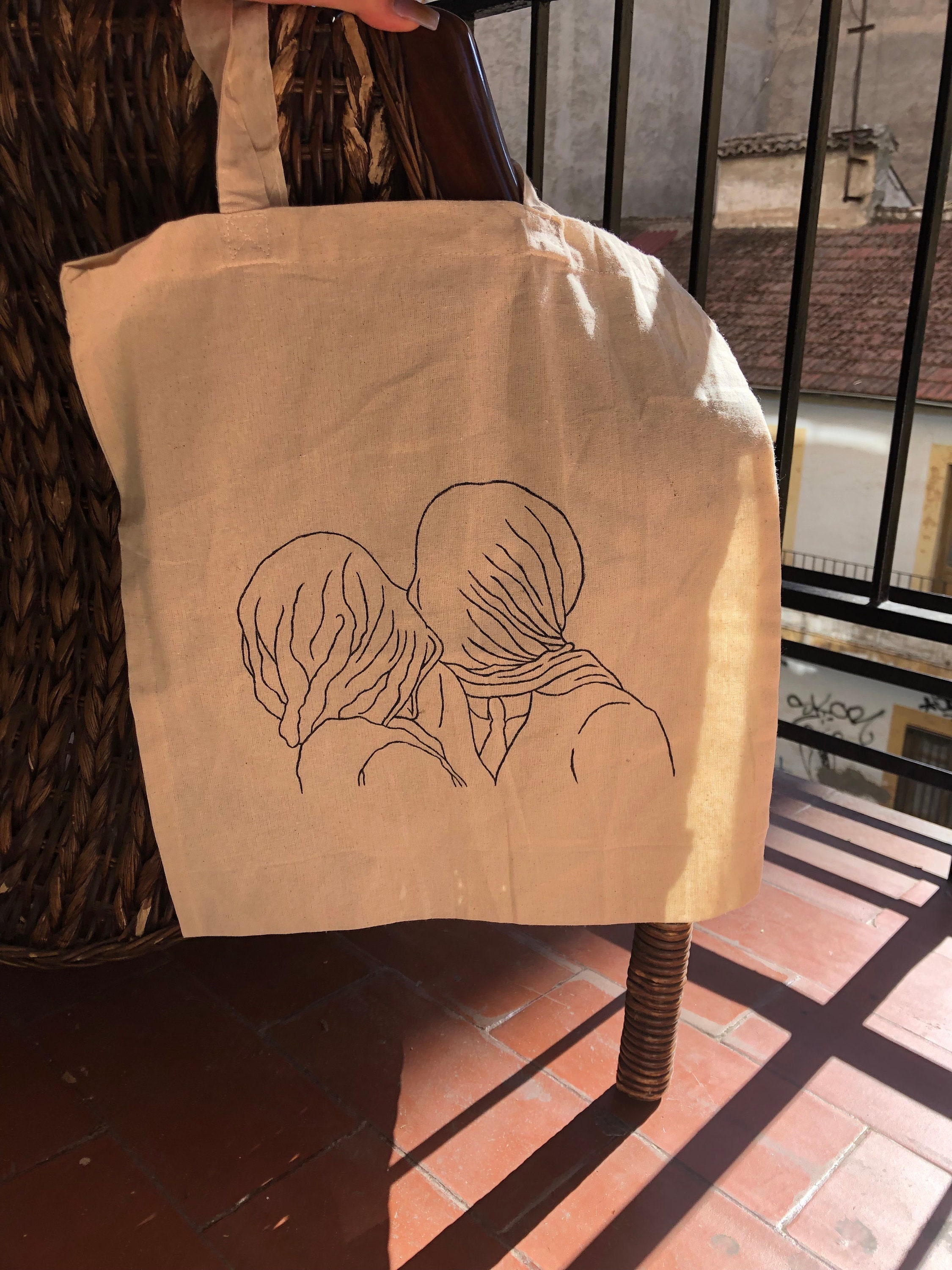 Tote Bag Lovers of Magritte - Etsy