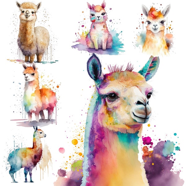 Llama Watercolor - Etsy