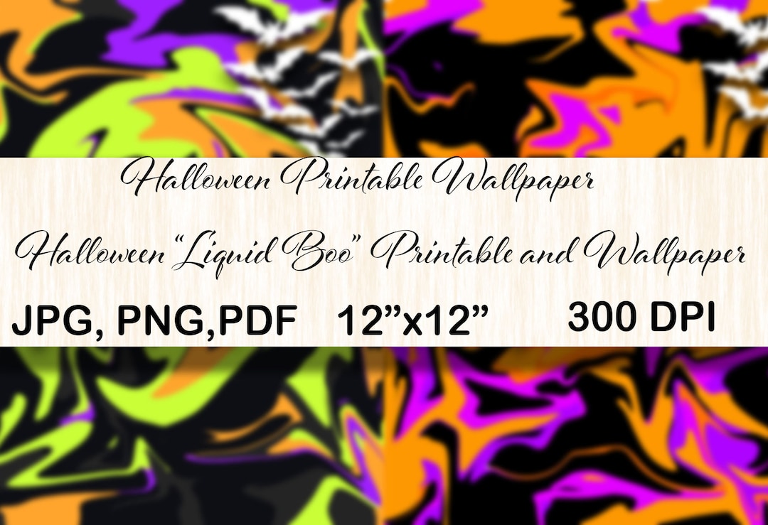 Halloween liquid Boo Printable and Wallpaper - Etsy
