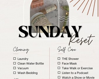 Sunday Reset Checklist, Weekly Reset Checklist, Sunday Reset Printable ...