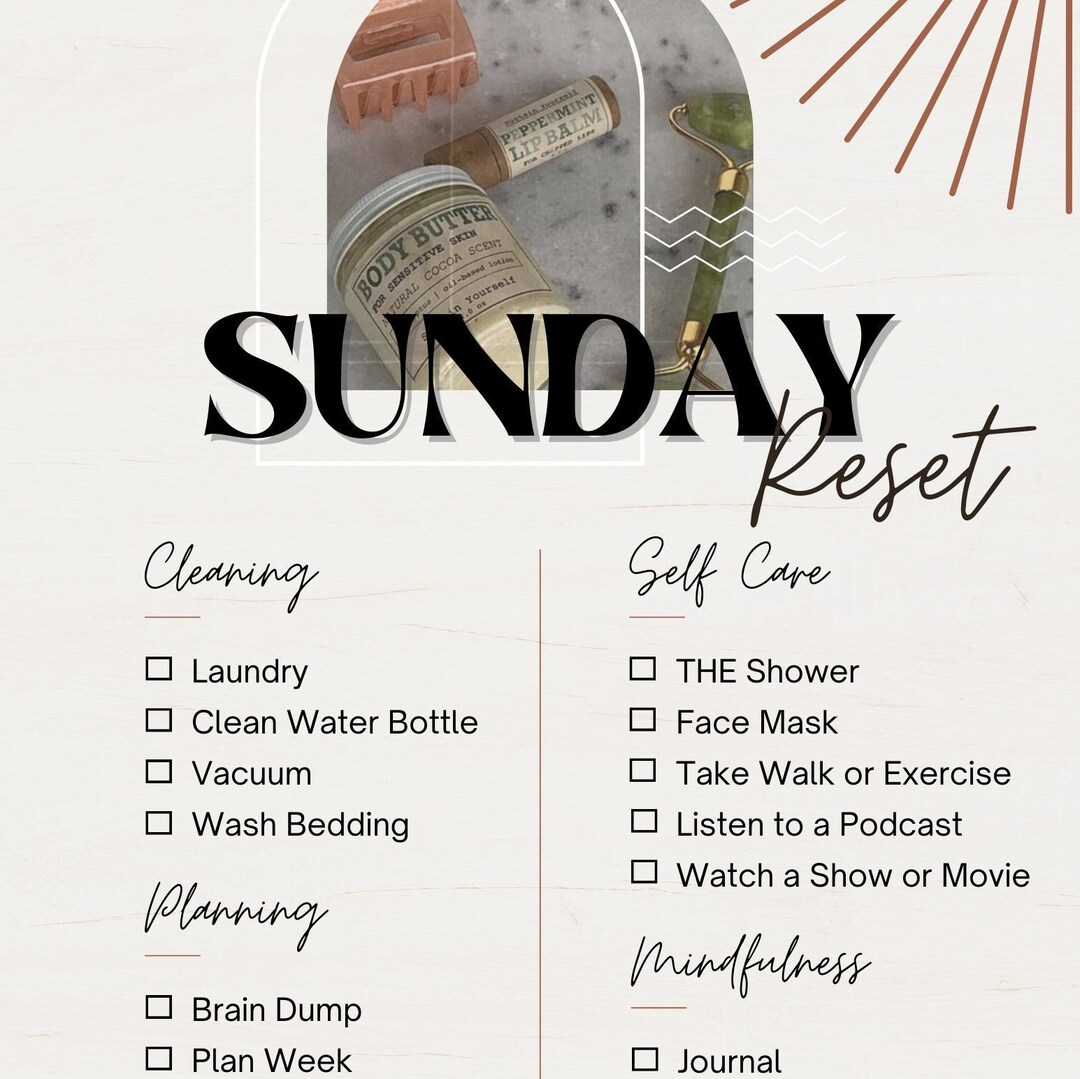Sunday Reset Checklist - Etsy