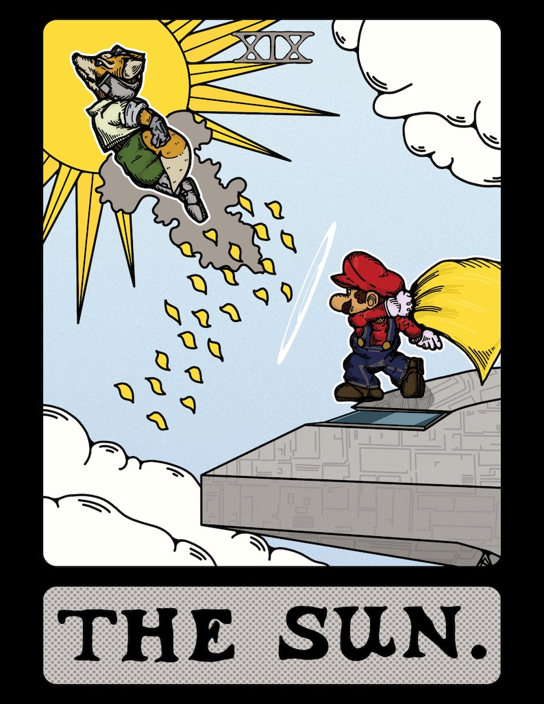 Mario: the Sun SSBM Tarot Card Print 8.5 X 11in - Etsy