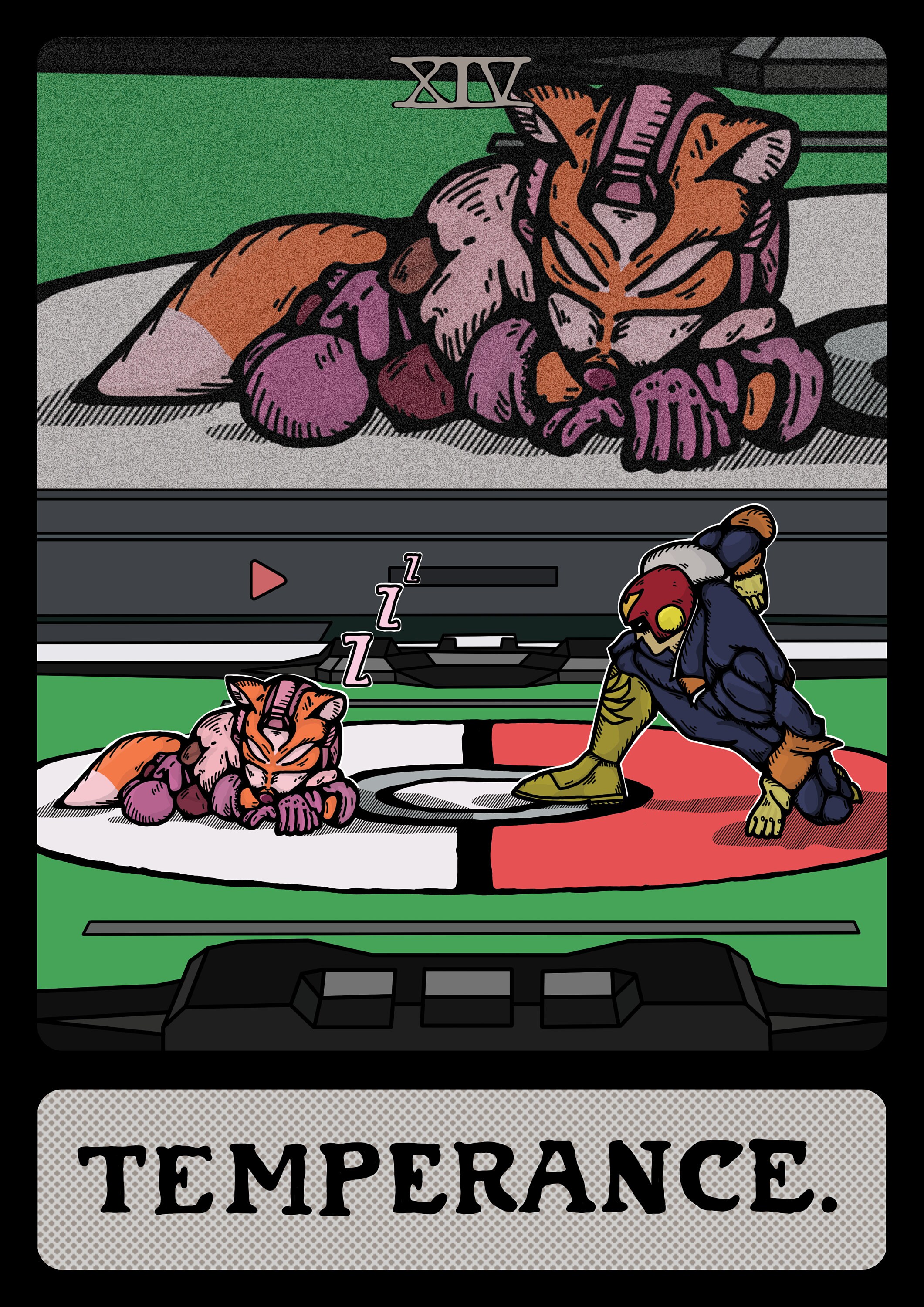 Captain Falcon: Temperance SSBM Tarot Card Print 8.5 X 11in - Etsy