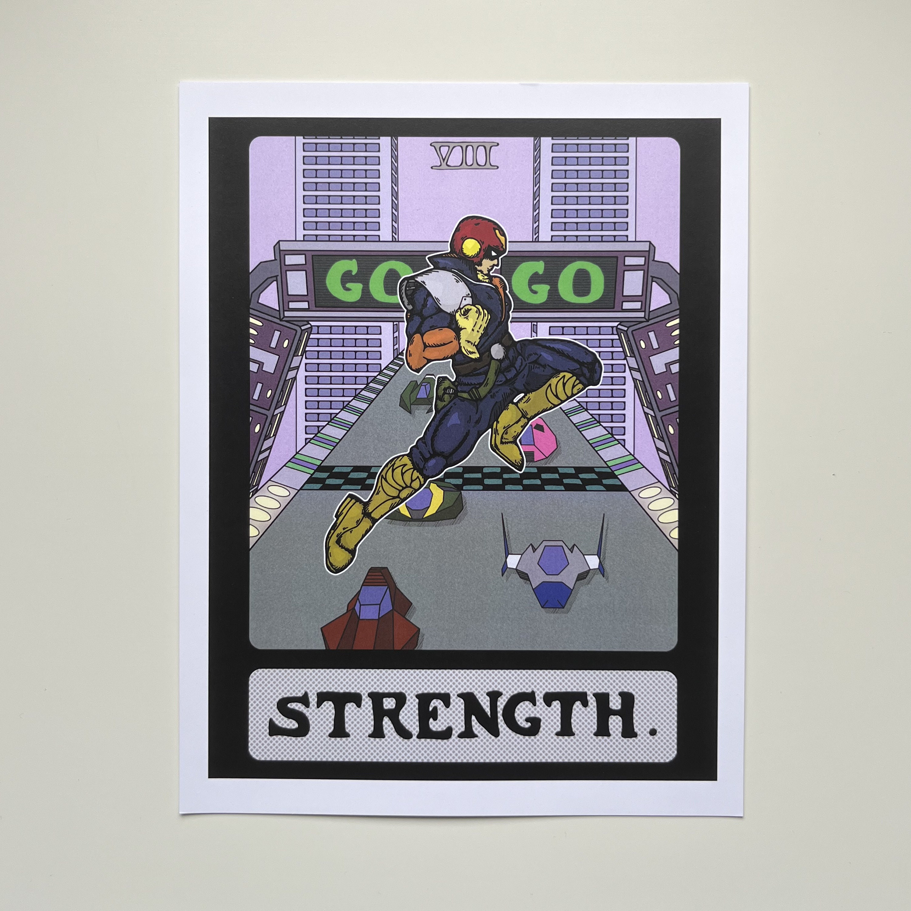 Captain Falcon: Strength SSBM Tarot Card Print 8.5 X 11in - Etsy