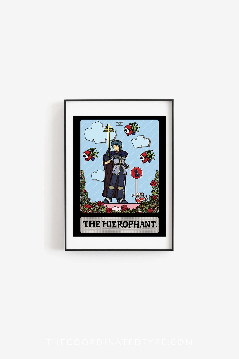 Marth The Hierophant Ssbm Tarot Card Print 85 X 11in Etsy