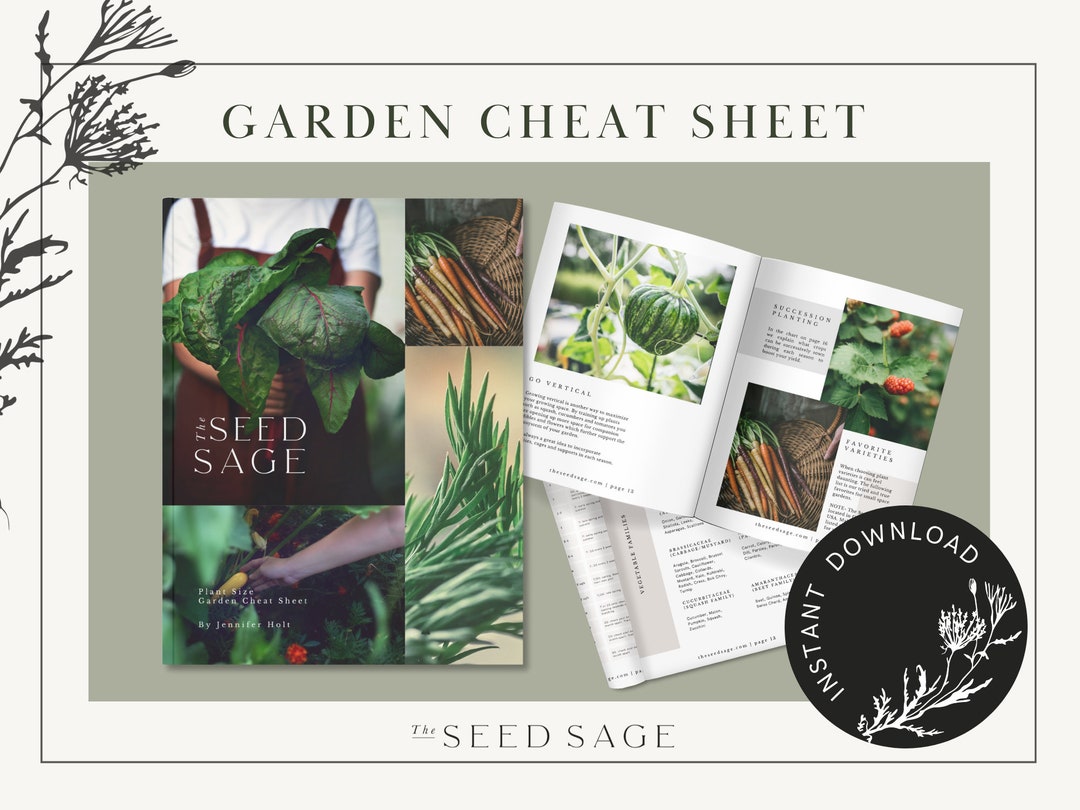 Plant Size Garden Cheat Sheet, Garden Planner Printable, Gardening ...